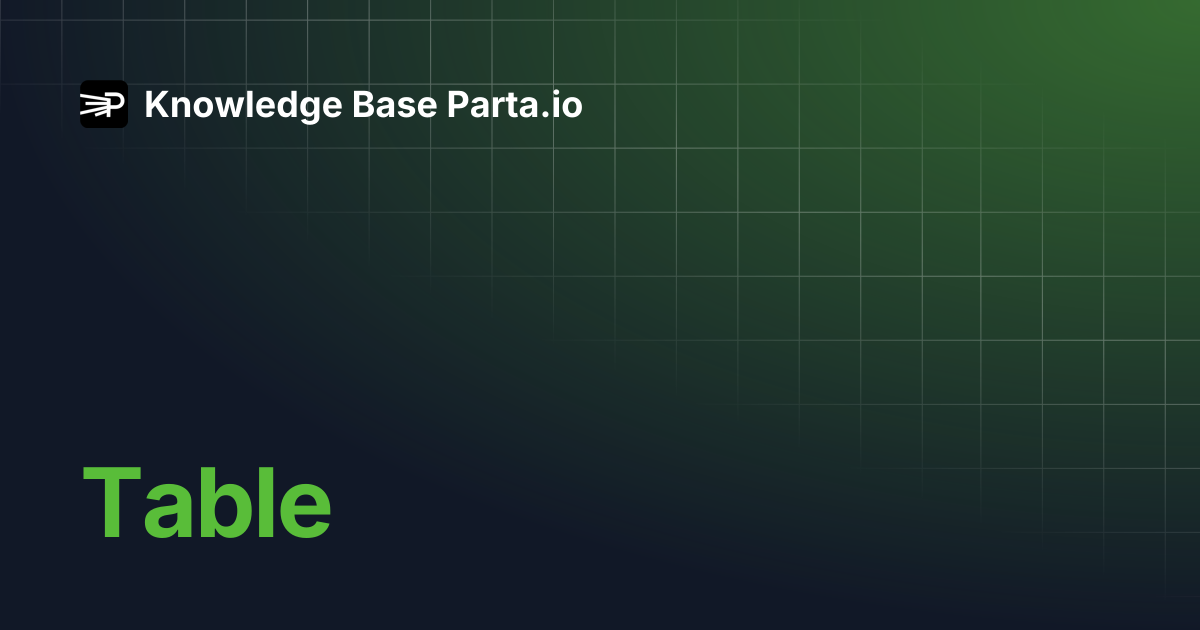 Table | Knowledge Base Parta.io