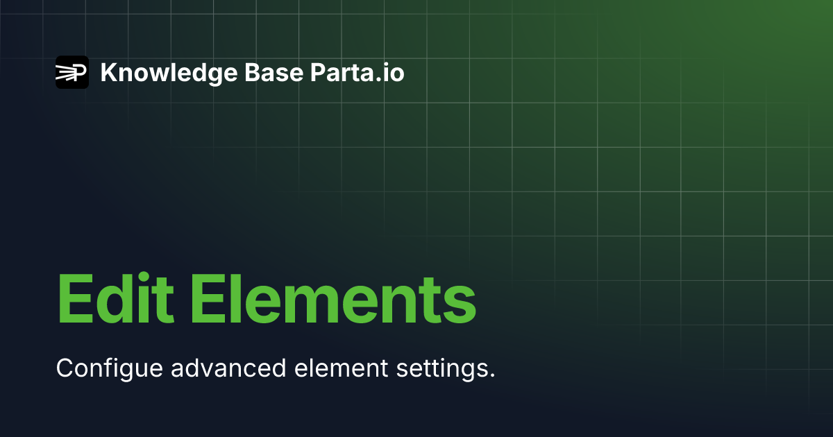 Edit Elements | Knowledge Base Parta.io