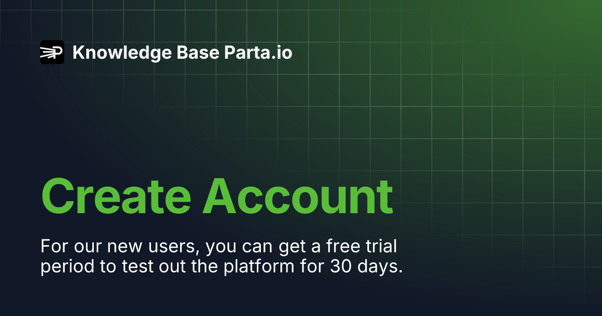 Create Account | Knowledge Base Parta.io