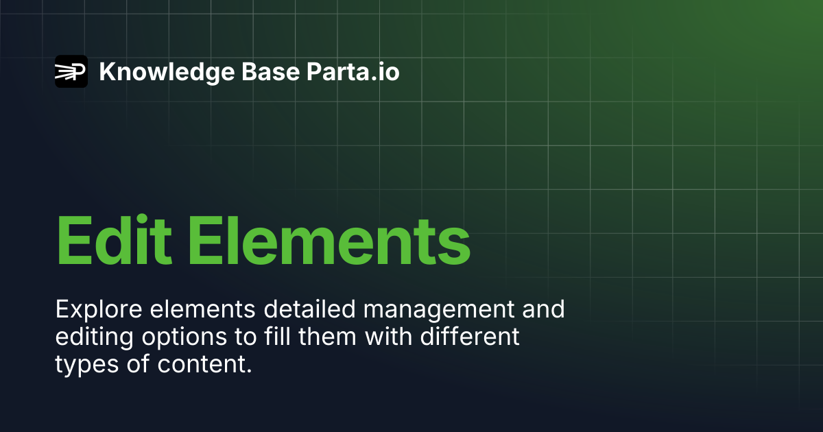 Edit Elements | Knowledge Base Parta.io